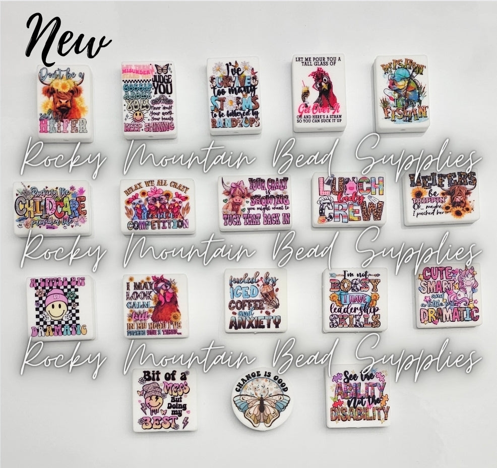 DIY BEADS CHARMS 1 count focals chicken cow beads religious ...